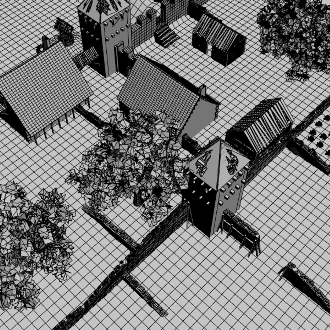 medieval village 3d model