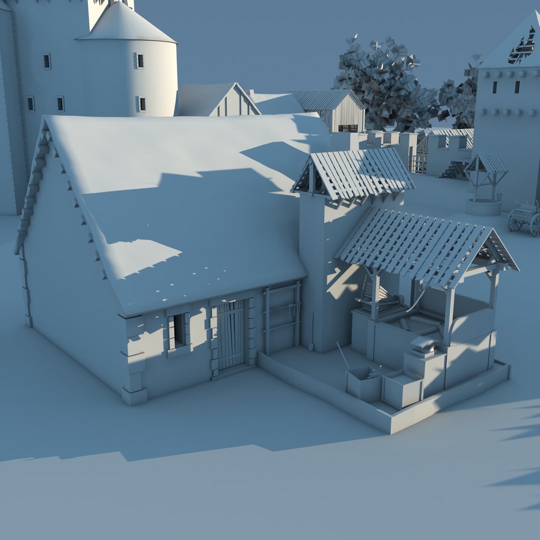Medieval Village 3d Model