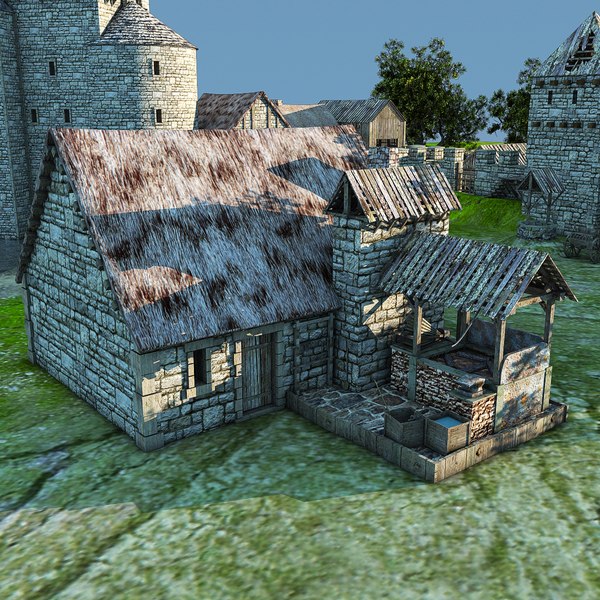 medieval village 3d model