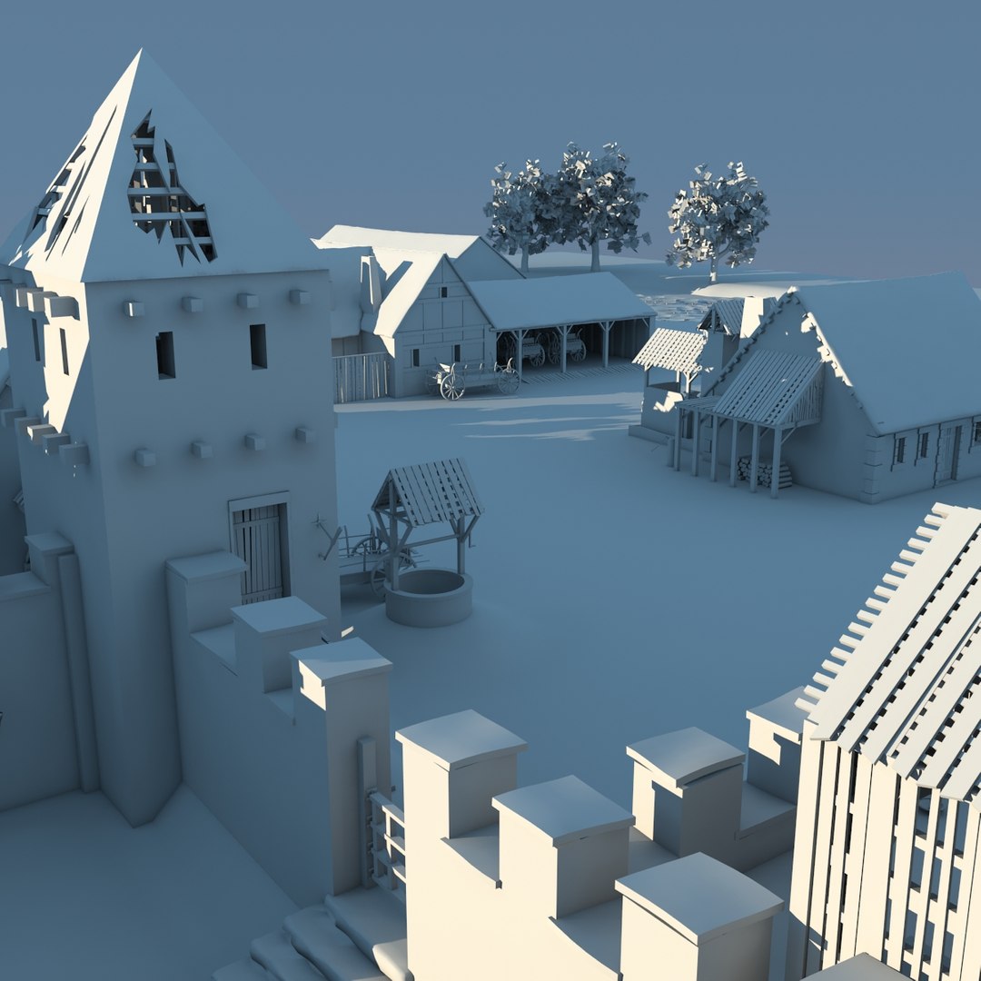 Medieval Village 3d Model