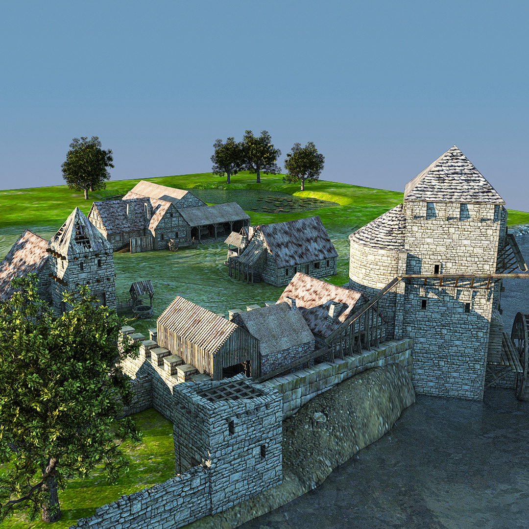 medieval village 3d model