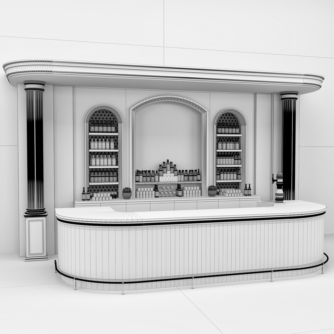 3D ONYX GOLD BAR With Drinks - TurboSquid 2101734