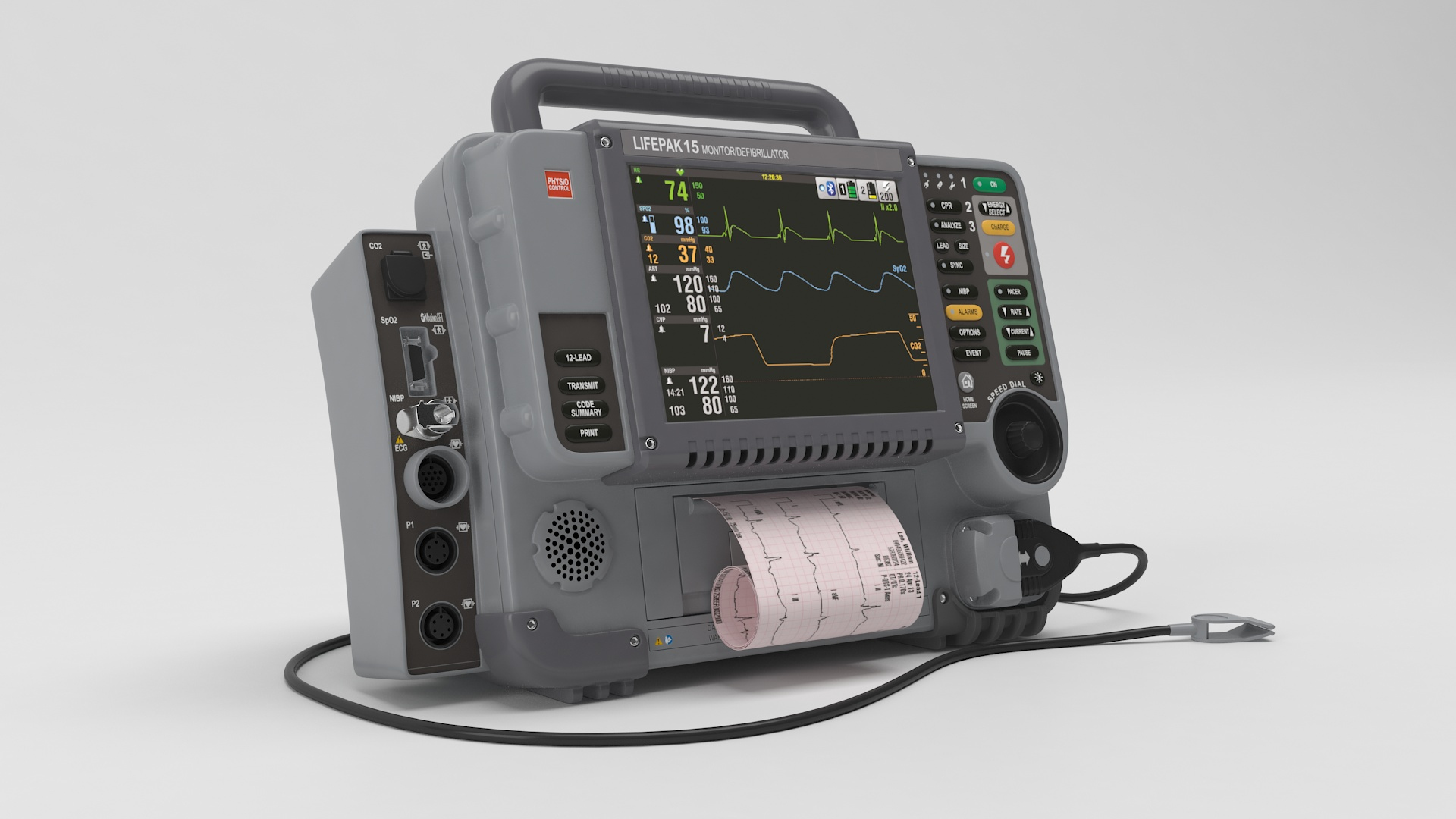 Physio Control Lifepak 15 Monitor Defibrillator 3D Model - TurboSquid ...