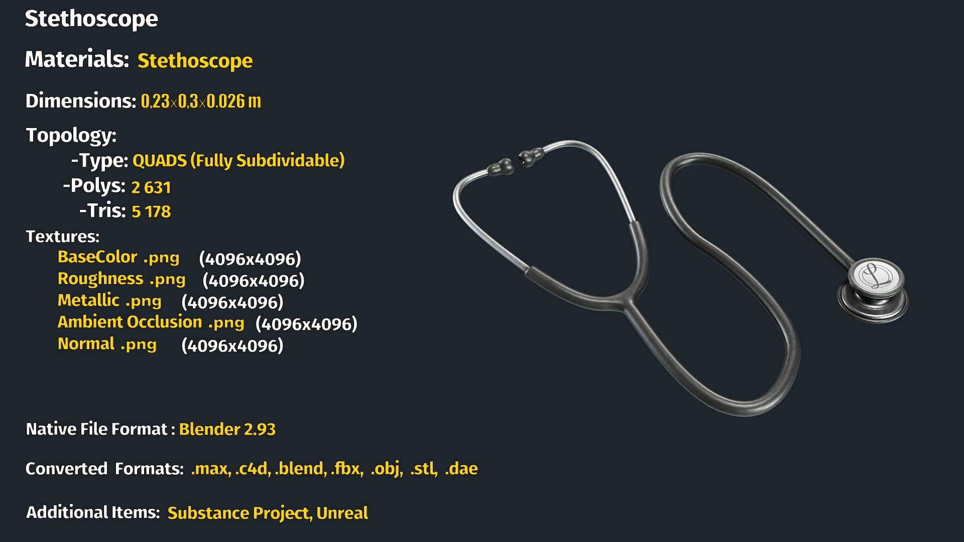 Stethoscope 3D Model - TurboSquid 1778508