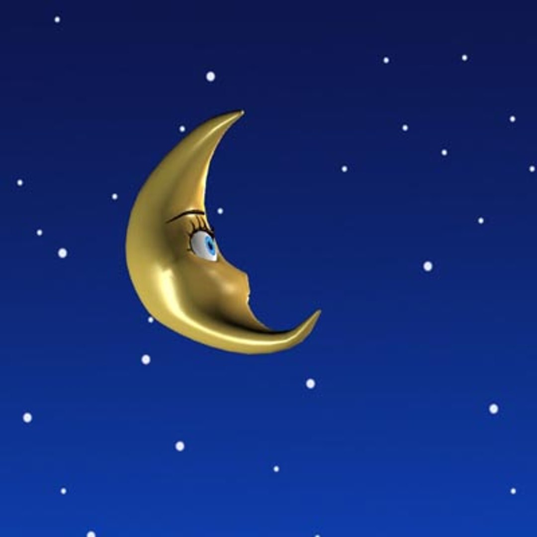 Moon Cartoon 3d Model