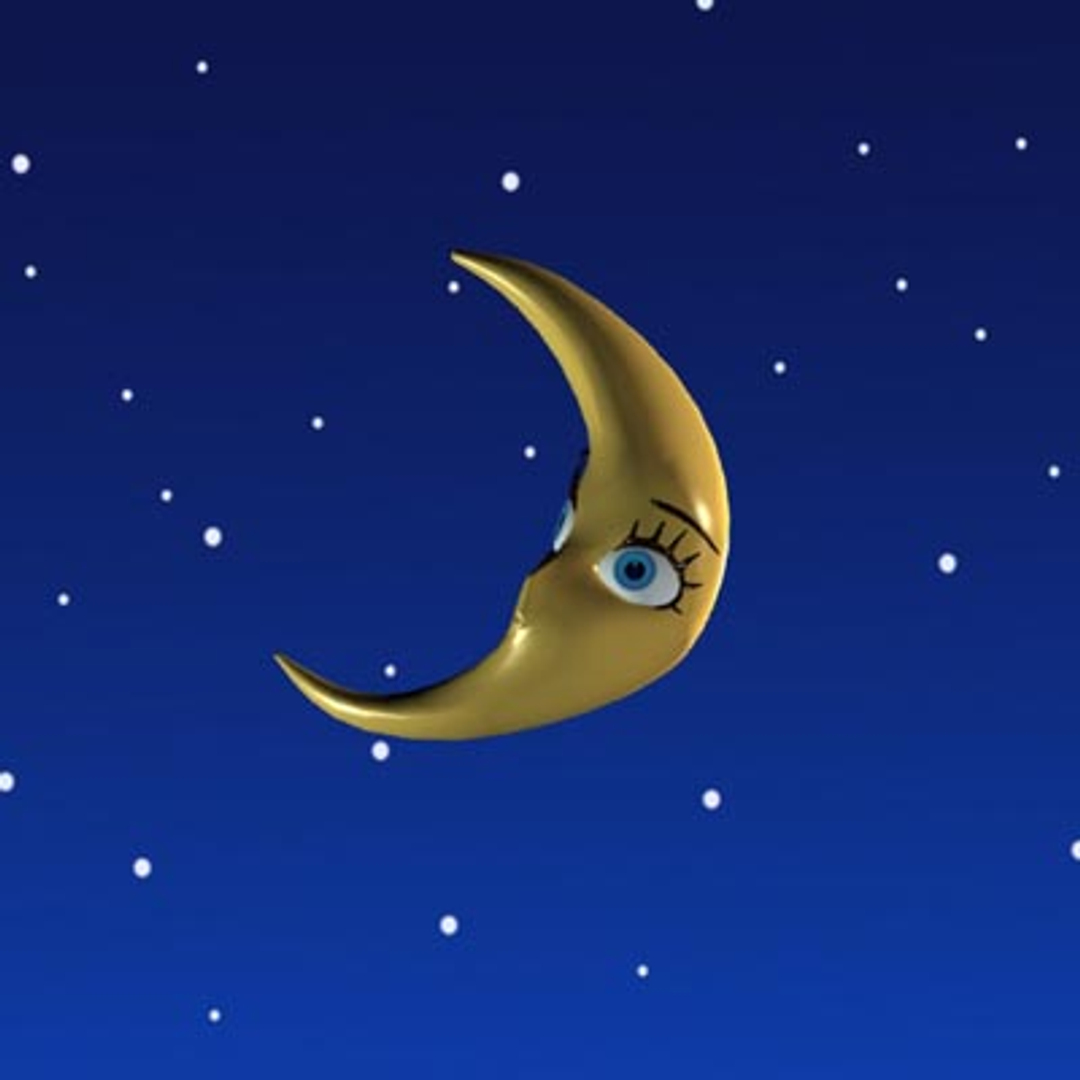 moon cartoon 3d model
