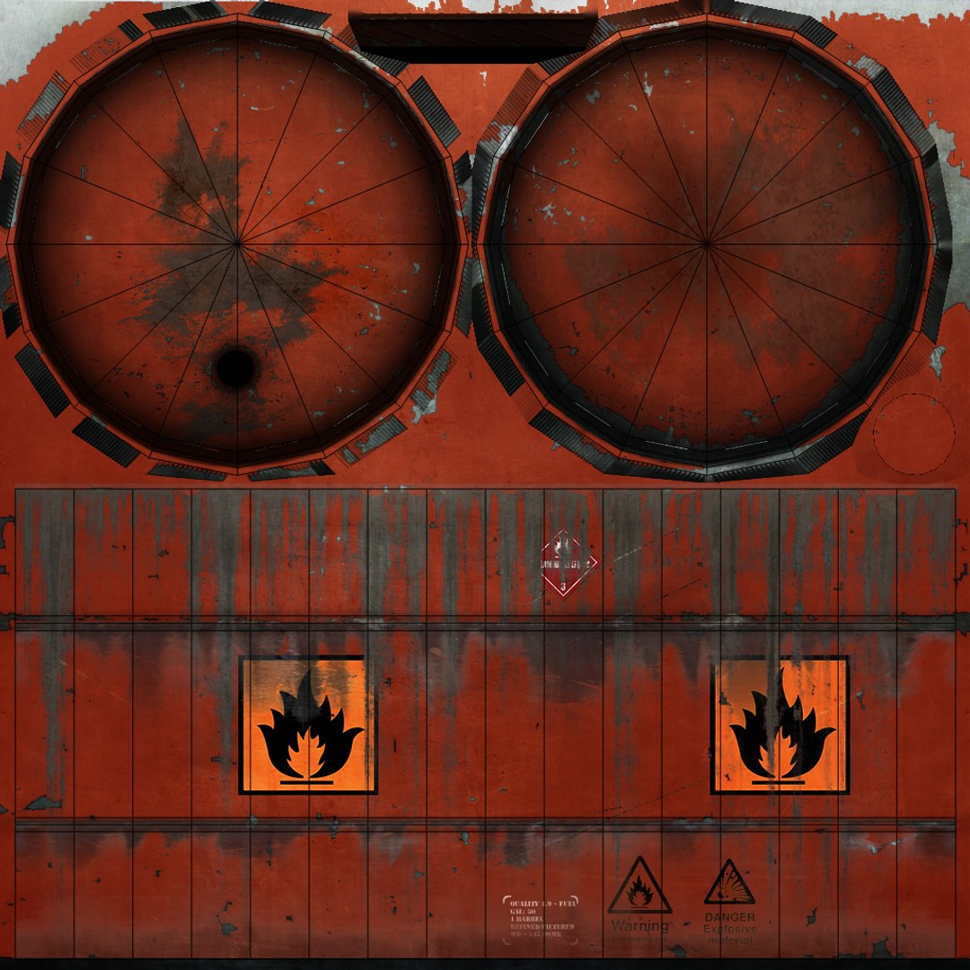 Barrel Flammable Explosive Obj