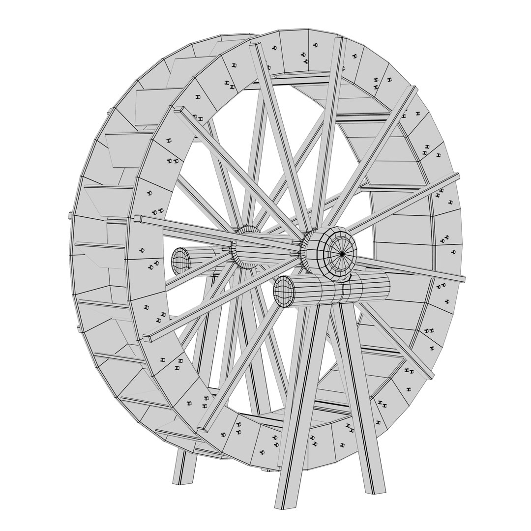 3D Model Water Wheel Old - TurboSquid 2021316