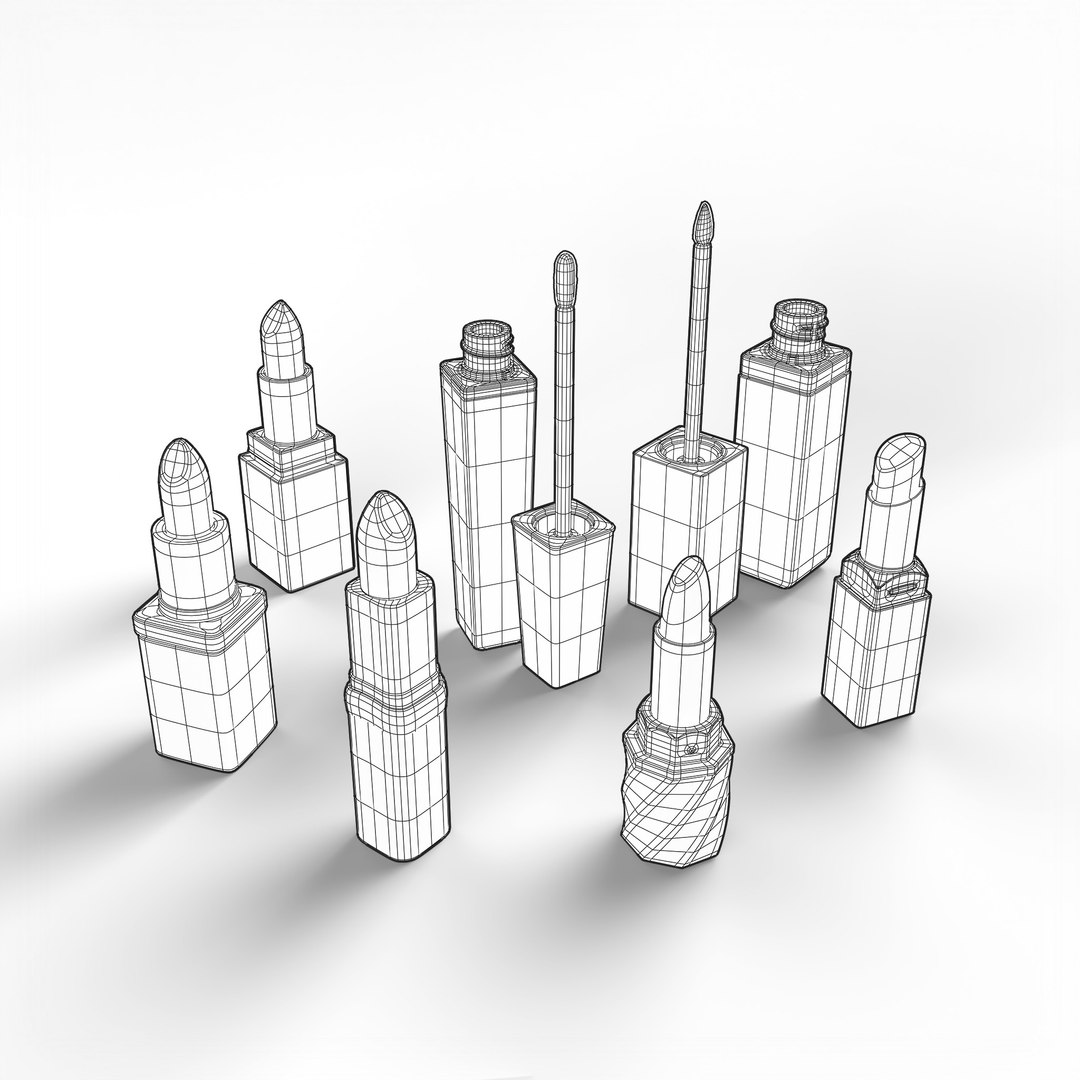Lipsticks Set 3D Model - TurboSquid 2326975