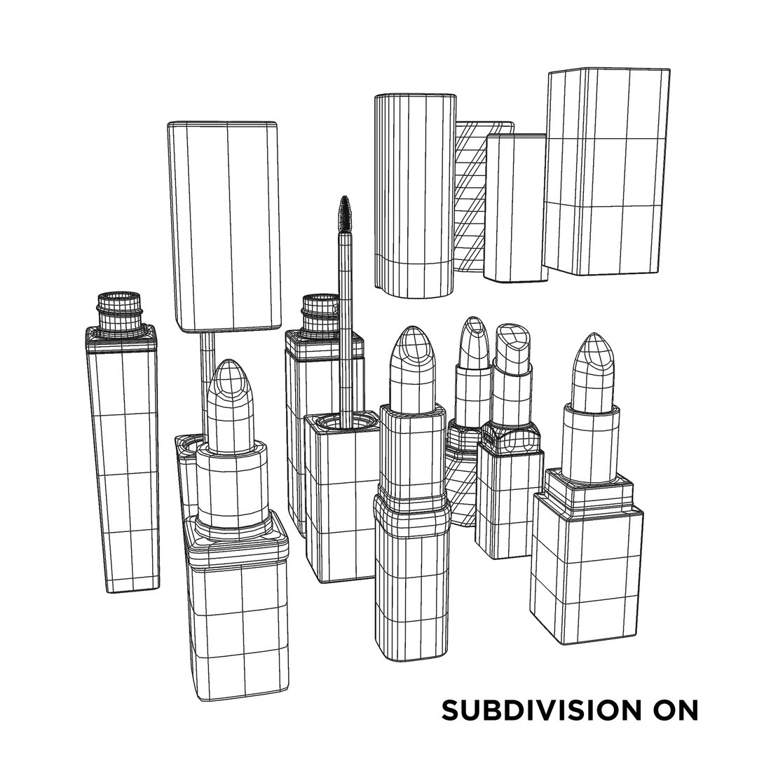 Lipsticks Set 3D Model - TurboSquid 2326975
