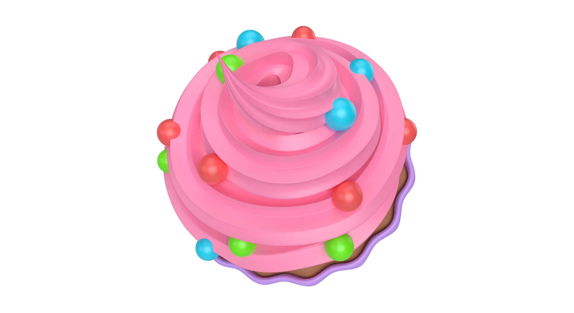 Cartoon Cupcake 3D Model - TurboSquid 1955835