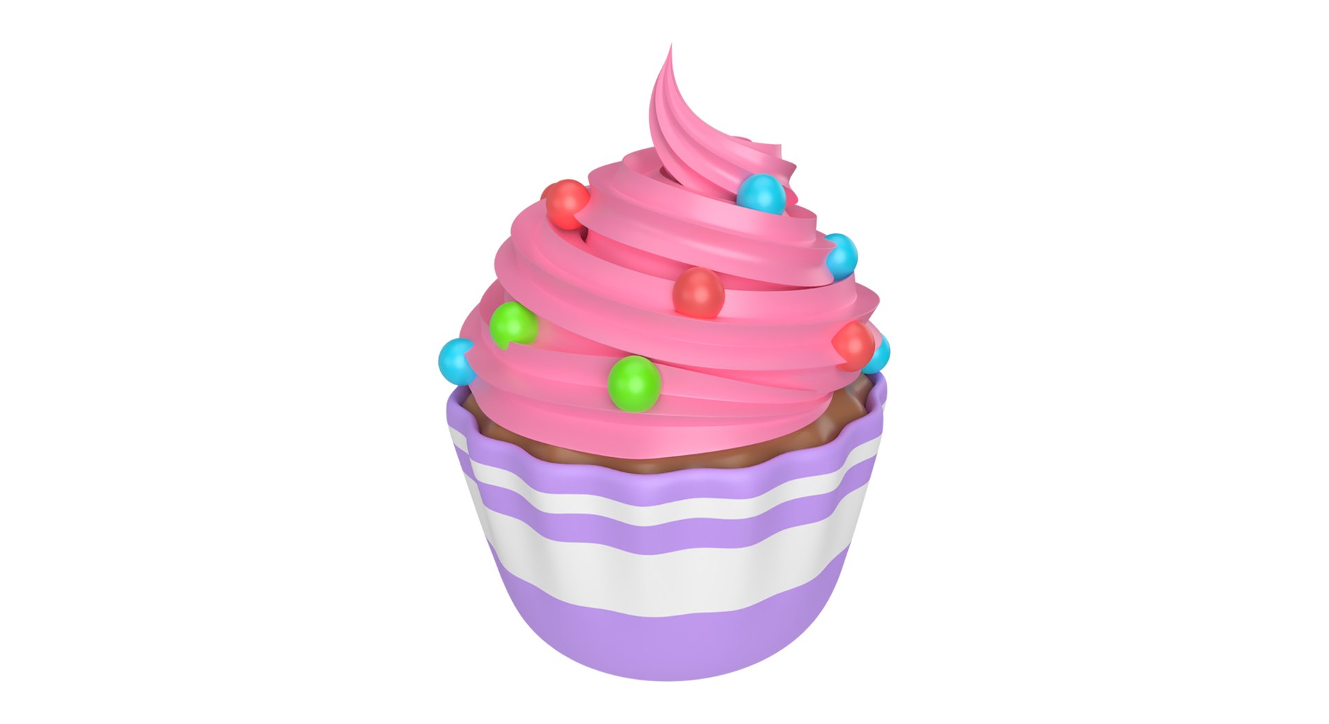 Cartoon Cupcake 3D Model - TurboSquid 1955835