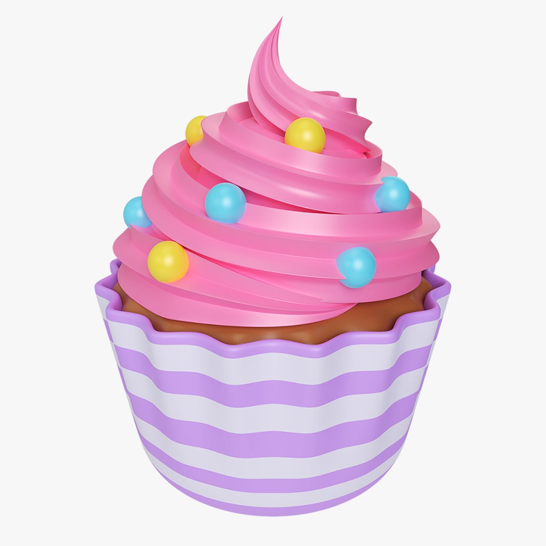 Cartoon Cupcake 3D model - TurboSquid 1955835