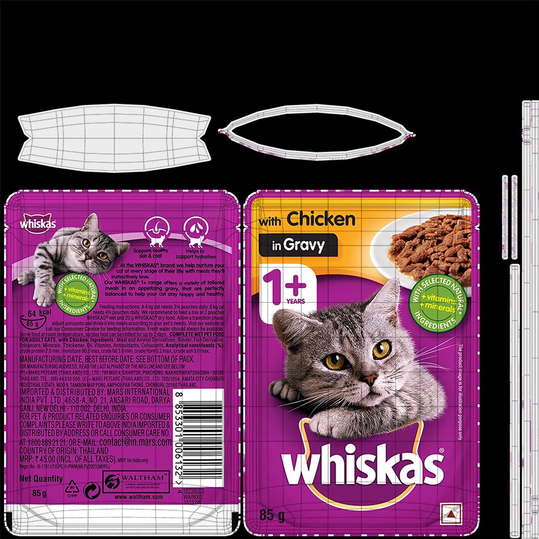 Whiskas Cat Food Pouch 3D Model - TurboSquid 2174448