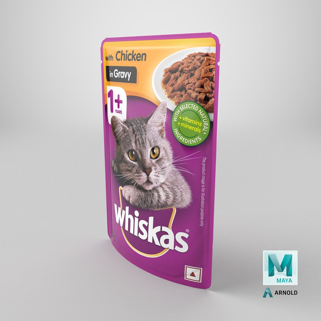 Whiskas Cat Food Pouch 3D Model - TurboSquid 2174448