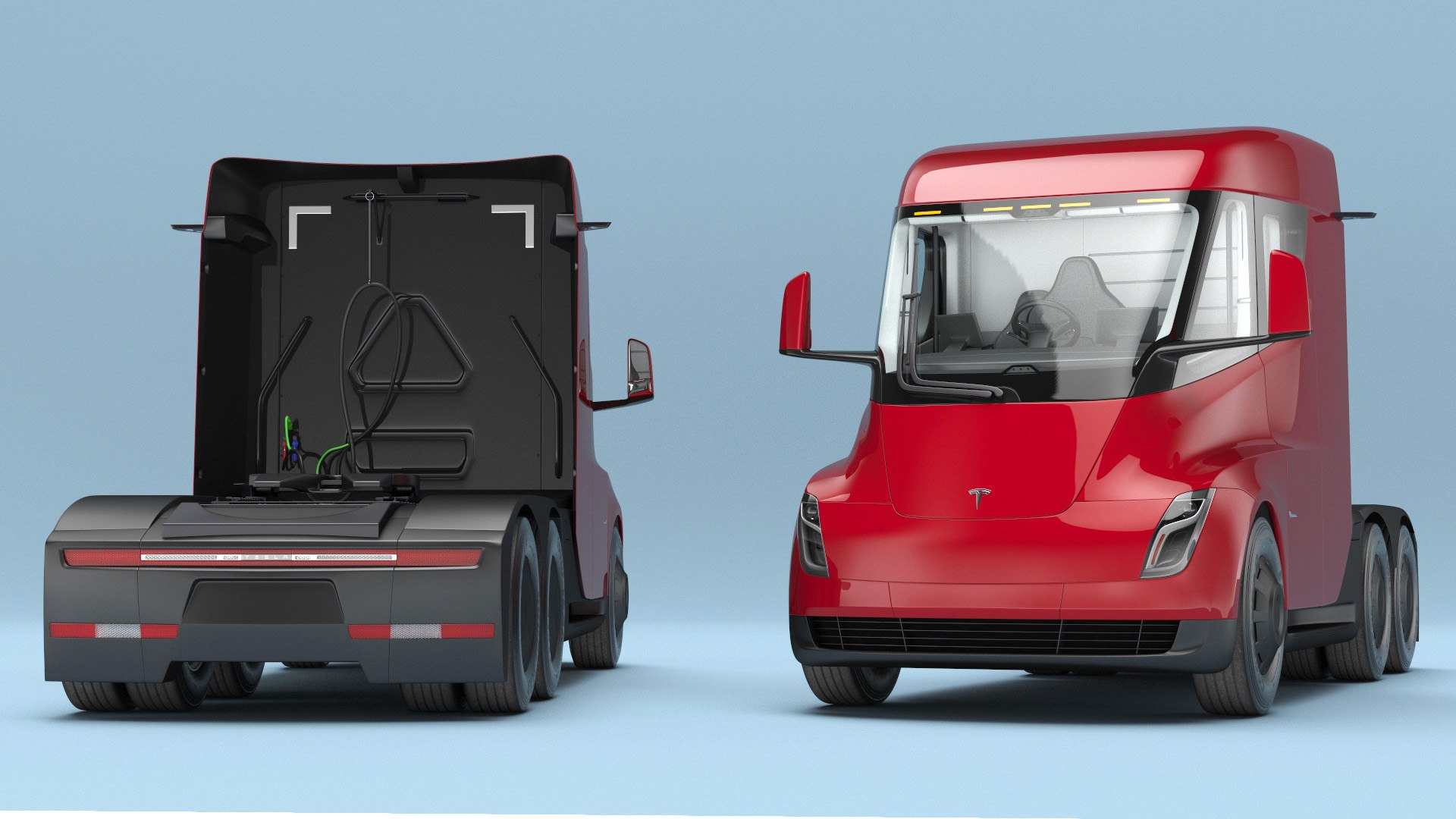 Tesla Semi Electric Truck Red Rigged 3D Model - TurboSquid 2509296