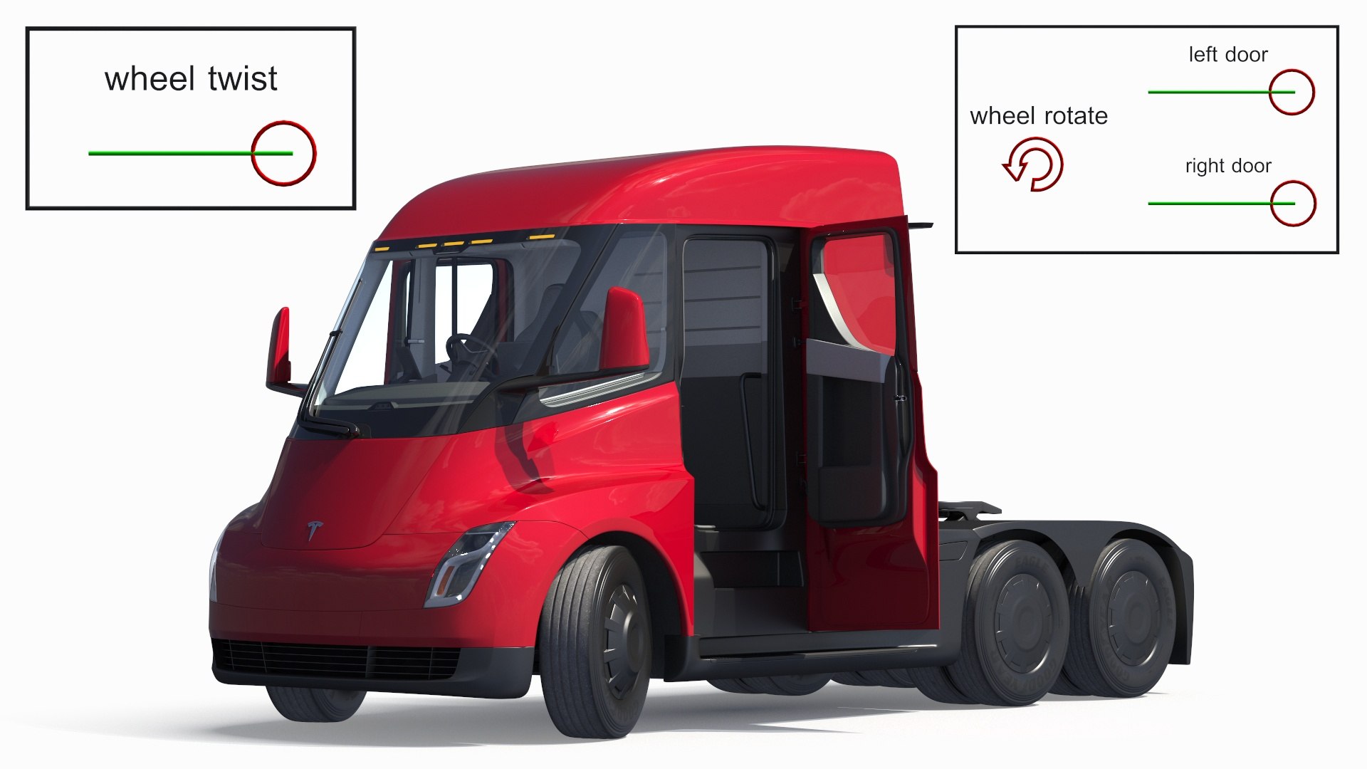 Tesla Semi Electric Truck Red Rigged 3D Model - TurboSquid 2509296