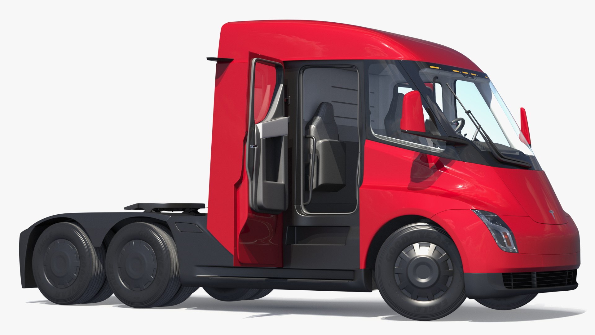 Tesla Semi Electric Truck Red Rigged 3D Model - TurboSquid 2509296