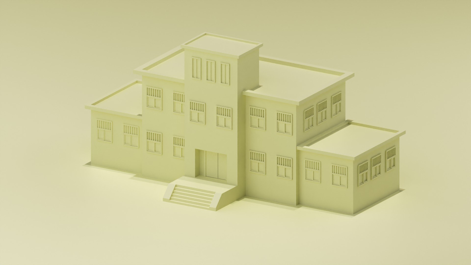 School Building Model - TurboSquid 2323539