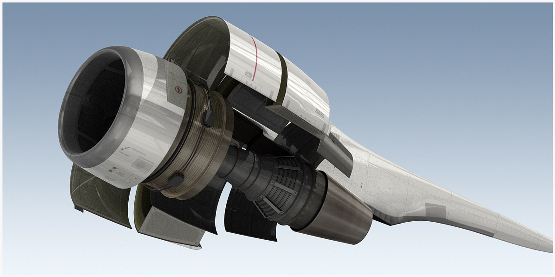 High-bypass Turbofan Engine 3D Model - TurboSquid 1461616