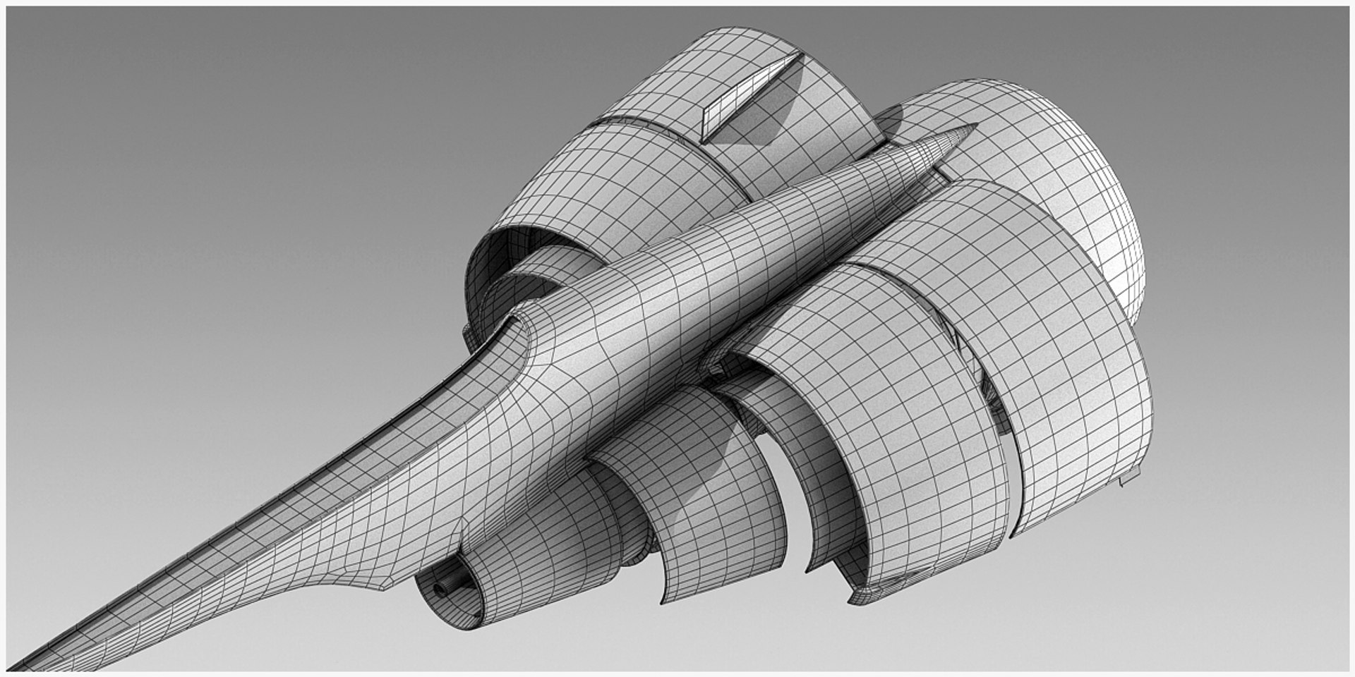 High-bypass turbofan engine 3D model - TurboSquid 1461616
