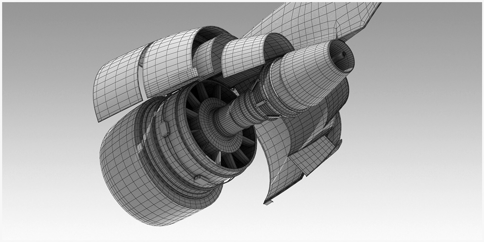 High-bypass turbofan engine 3D model - TurboSquid 1461616