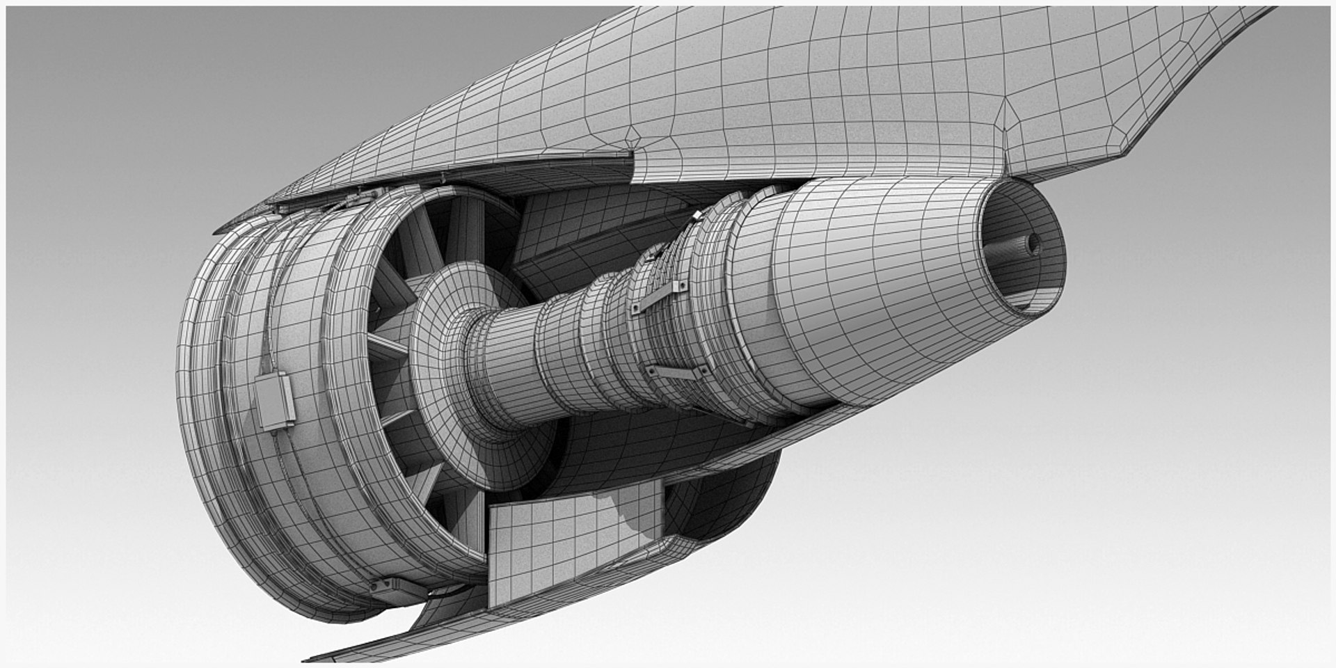 High-bypass turbofan engine 3D model - TurboSquid 1461616
