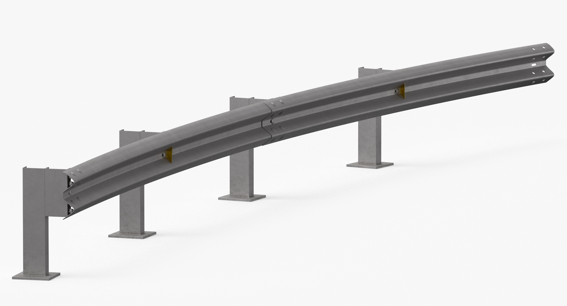 3D Guardrail W Beam Curved L 20m Single model - TurboSquid 1916630