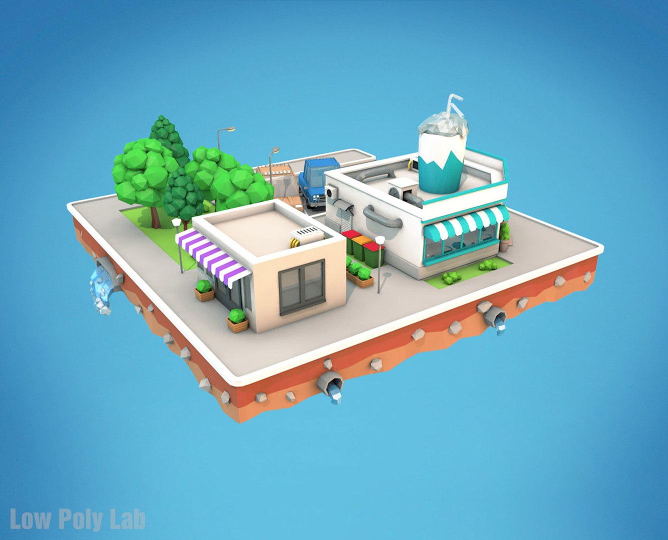 City Block Cocktail Cafe 3D Model - TurboSquid 1152048