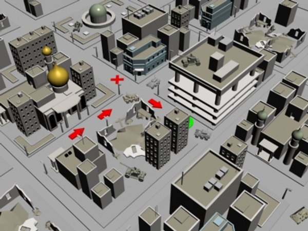 urban combat scenario builder 3d model