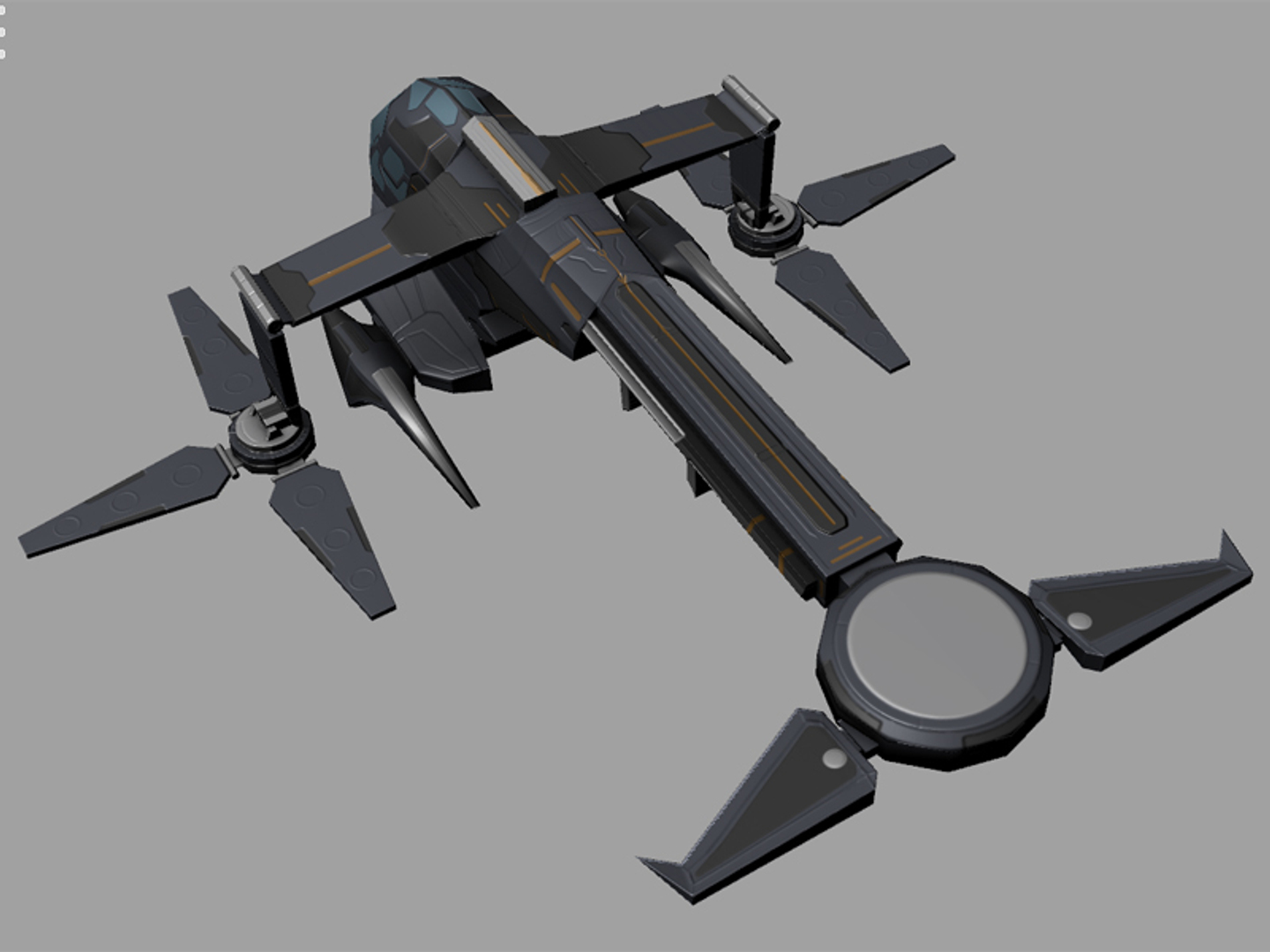 cargo dropship sci-fi obj