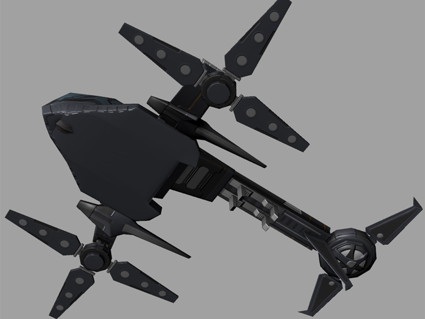 cargo dropship sci-fi obj