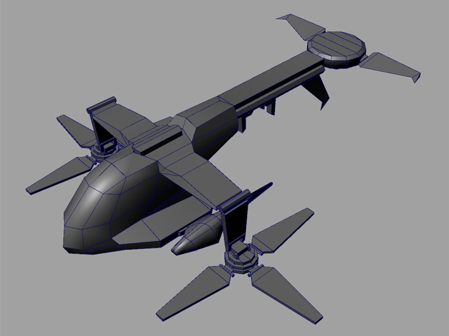 cargo dropship sci-fi obj