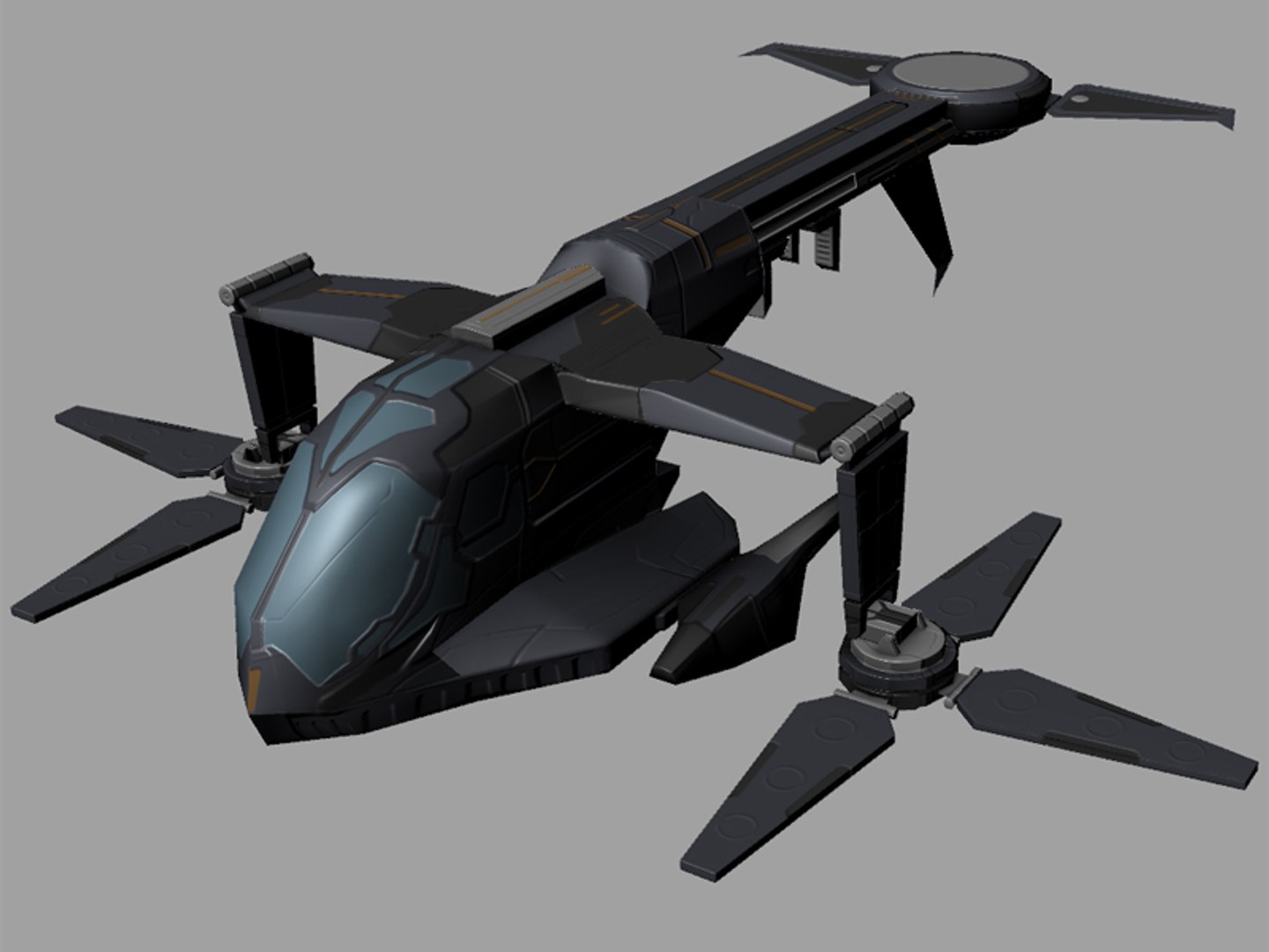 cargo dropship sci-fi obj