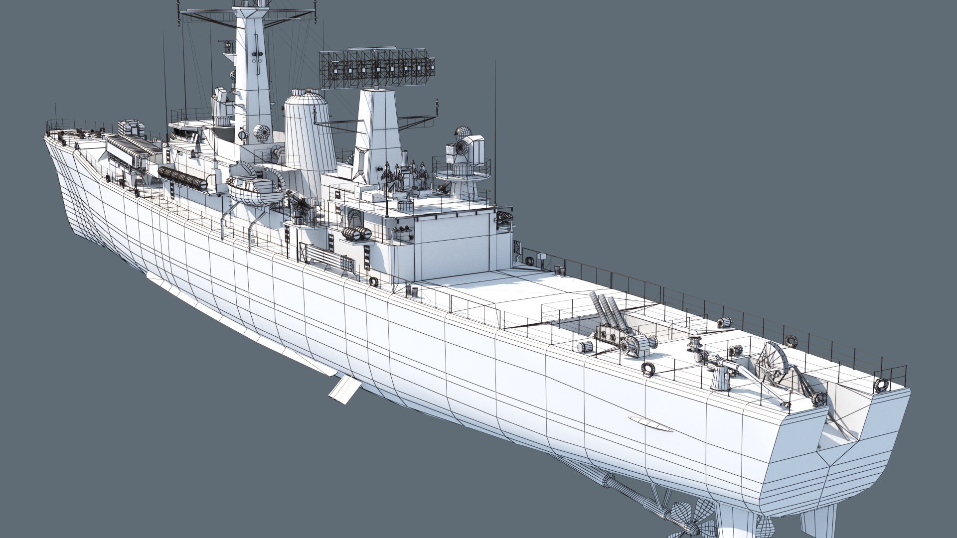3D Model HMS Leander Class Frigate Type 12I - TurboSquid 2186820