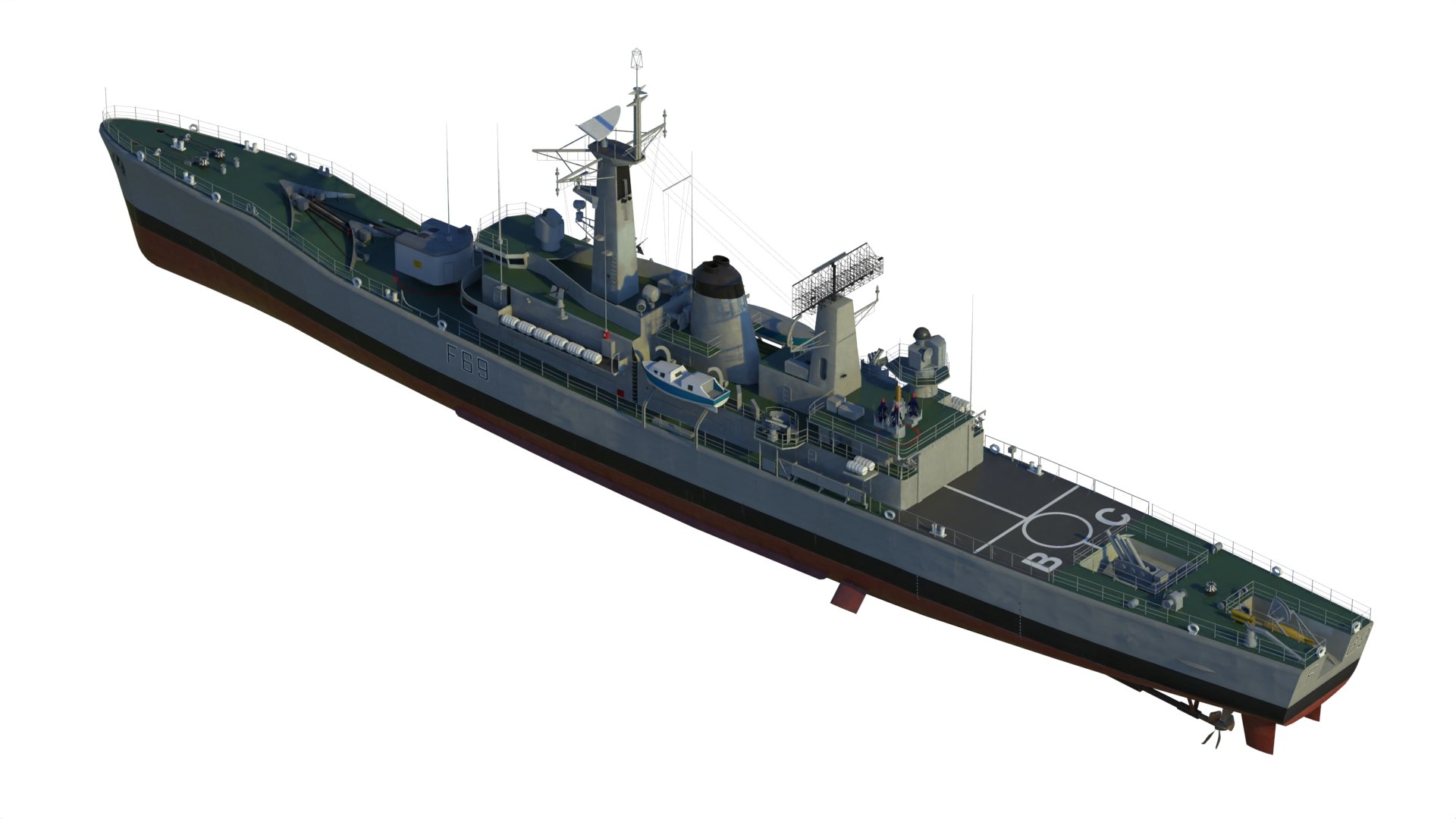 3D Model HMS Leander Class Frigate Type 12I - TurboSquid 2186820