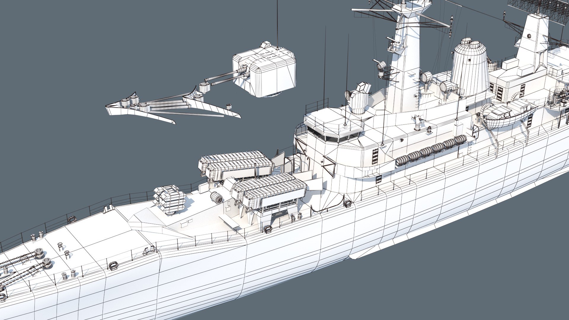 3D Model HMS Leander Class Frigate Type 12I - TurboSquid 2186820
