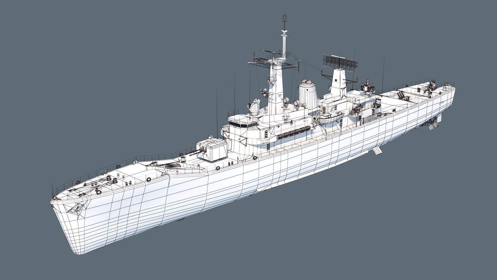 3D Model HMS Leander Class Frigate Type 12I - TurboSquid 2186820