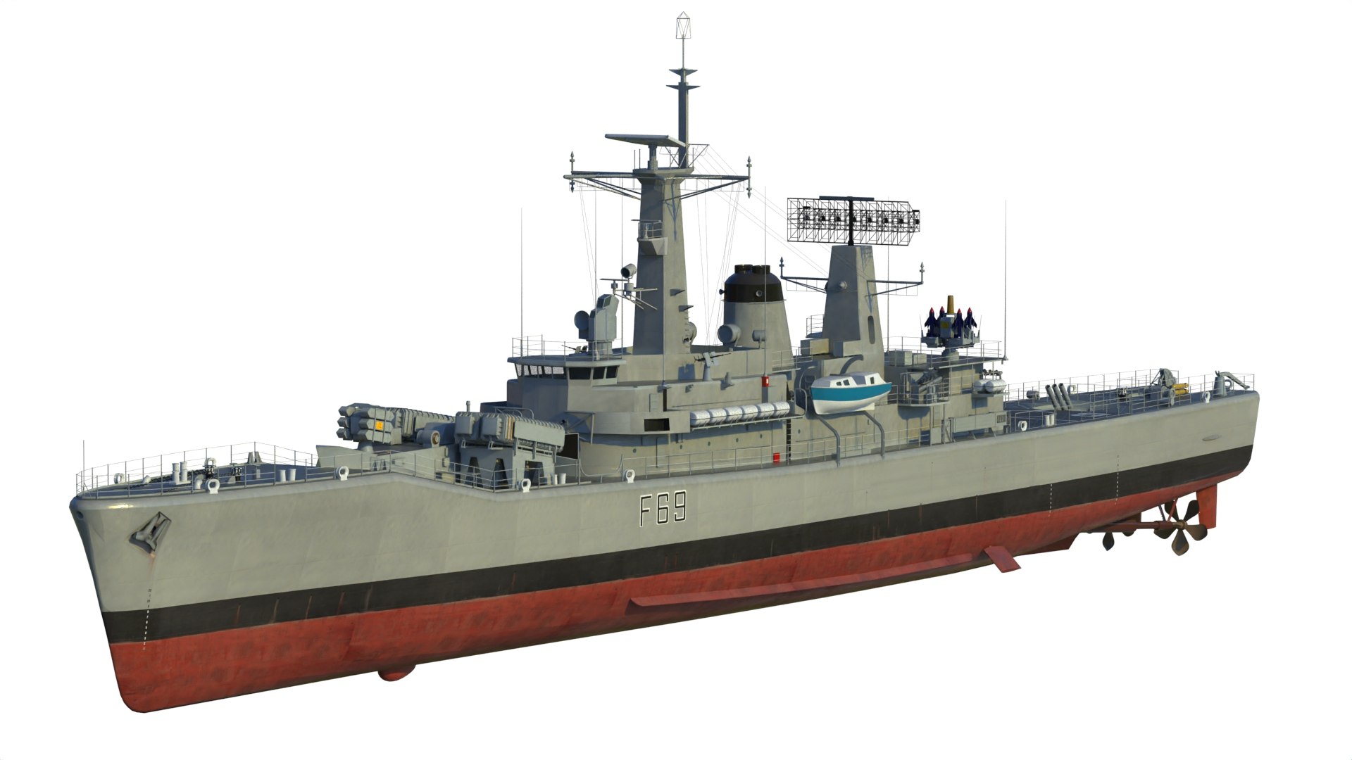 3D Model HMS Leander Class Frigate Type 12I - TurboSquid 2186820
