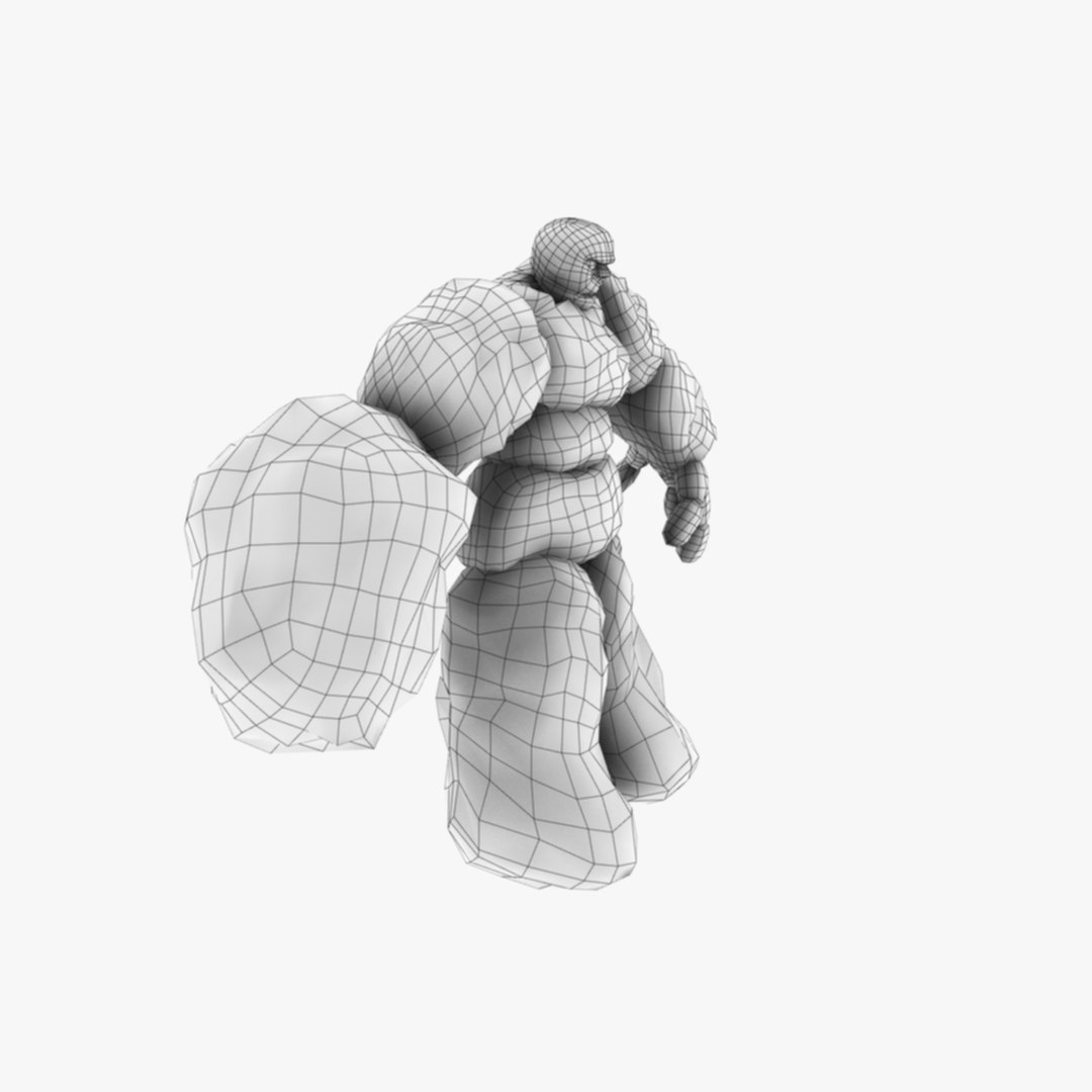 Stone Golem Rocks 3d Obj