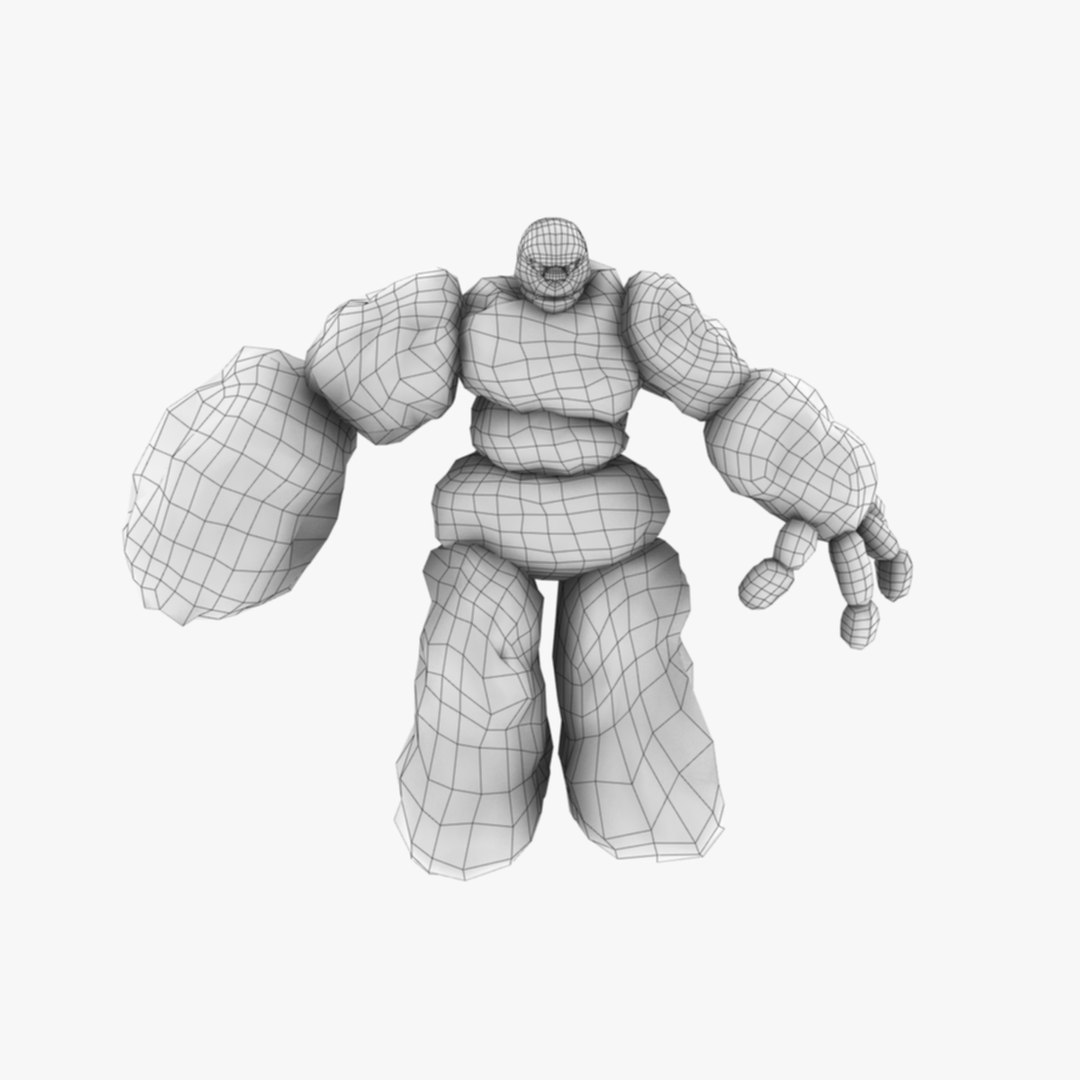 Stone Golem Rocks 3d Obj