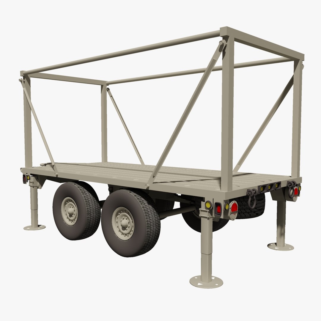 3dsmax Military Heavy Equipment Trailer