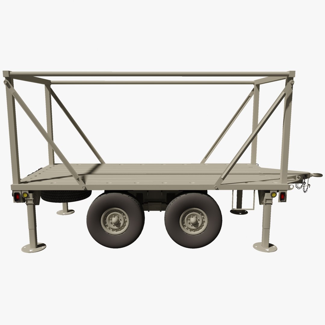 3dsmax Military Heavy Equipment Trailer