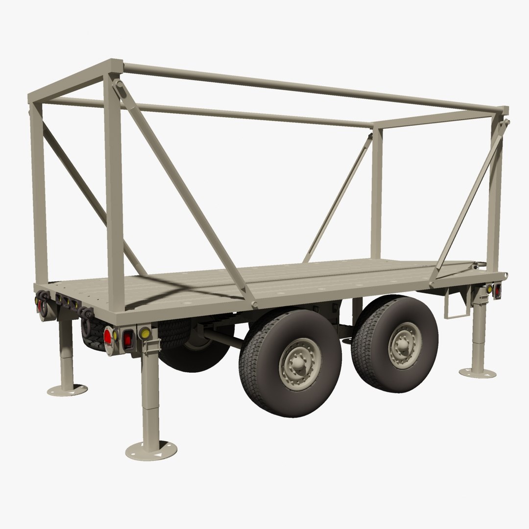 3dsmax Military Heavy Equipment Trailer