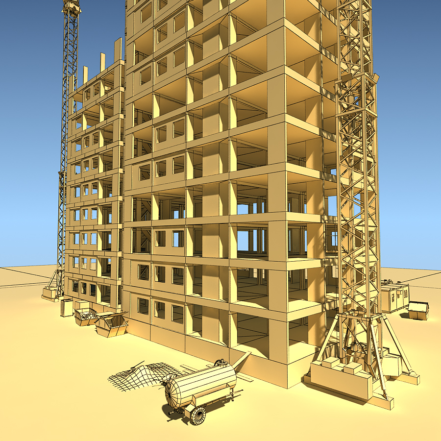 construction scene 3d model