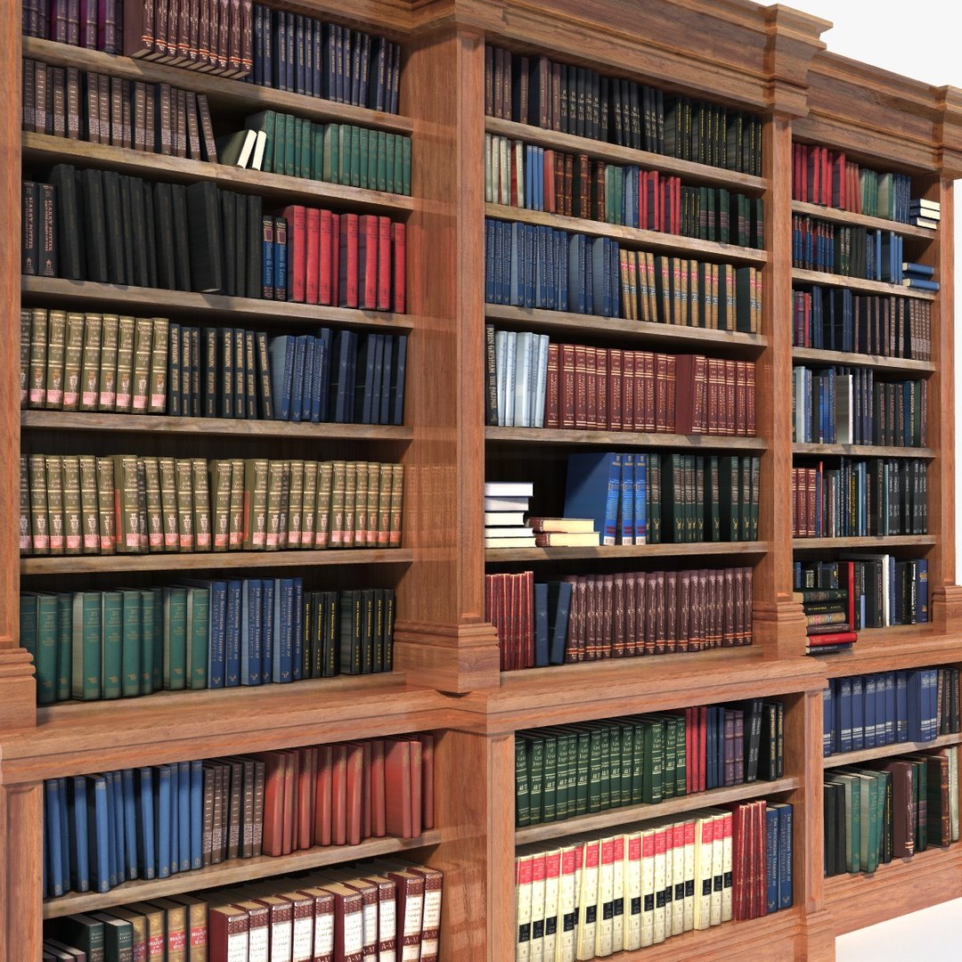 3d timber bookcase