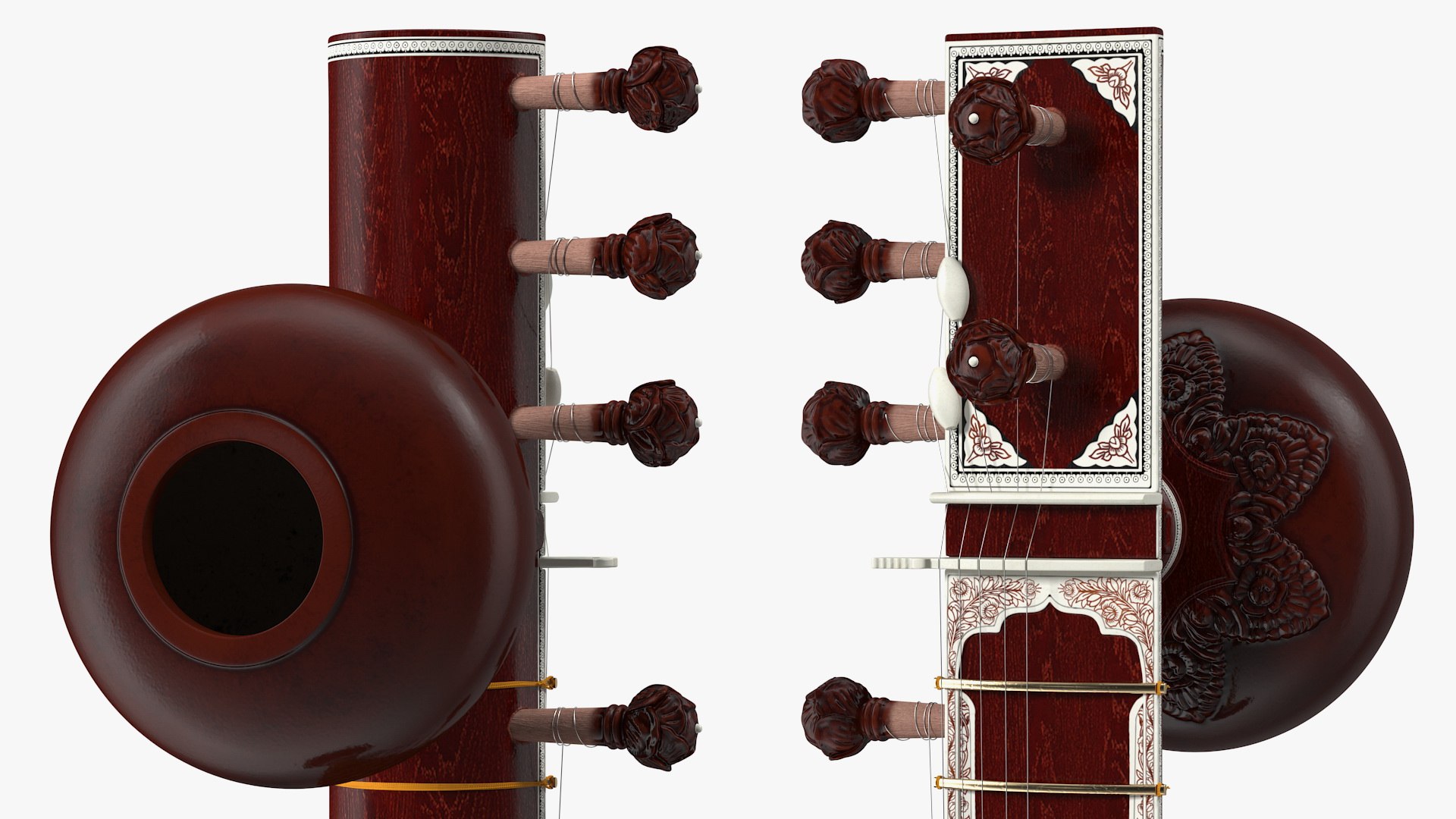 Sitar indian classical musical instrument 3D model - TurboSquid 1640737