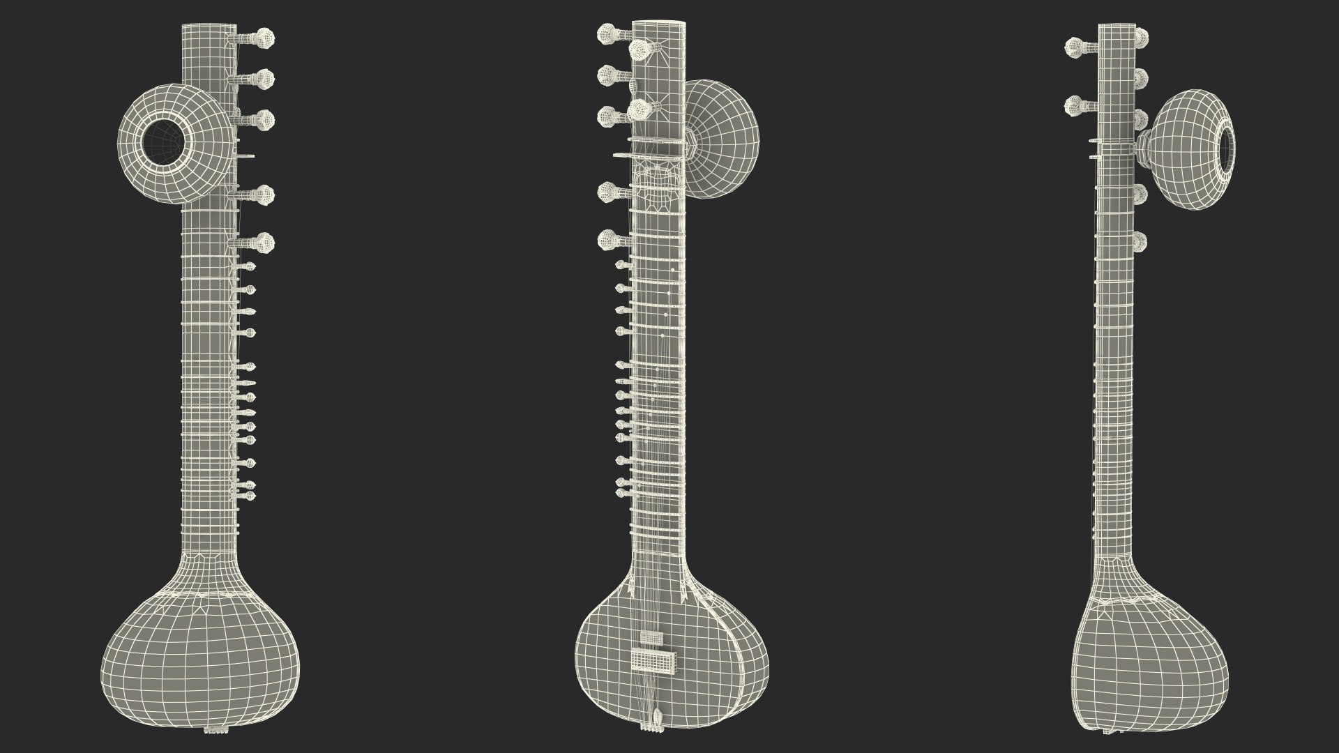 Sitar Indian Classical Musical Instrument 3D Model - TurboSquid 1640737