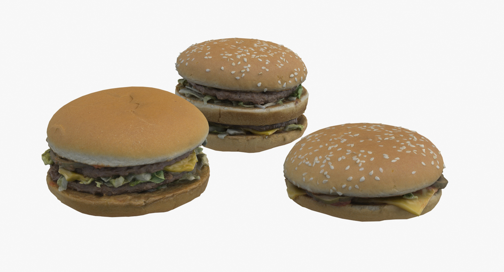 Realistic Hamburgers 3D Model - TurboSquid 1250251