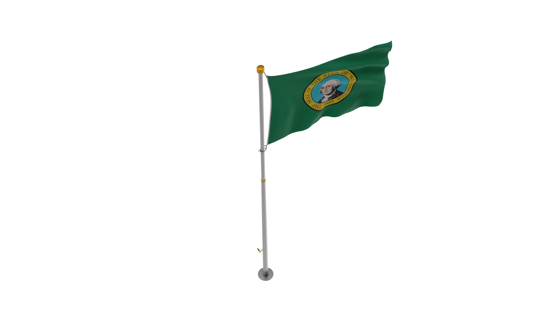 3D Pole Flag Washington - TurboSquid 2284532